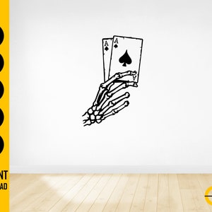 Skeleton Hand With Pocket Aces SVG | Playing Cards Decal T-shirt Tattoo ...