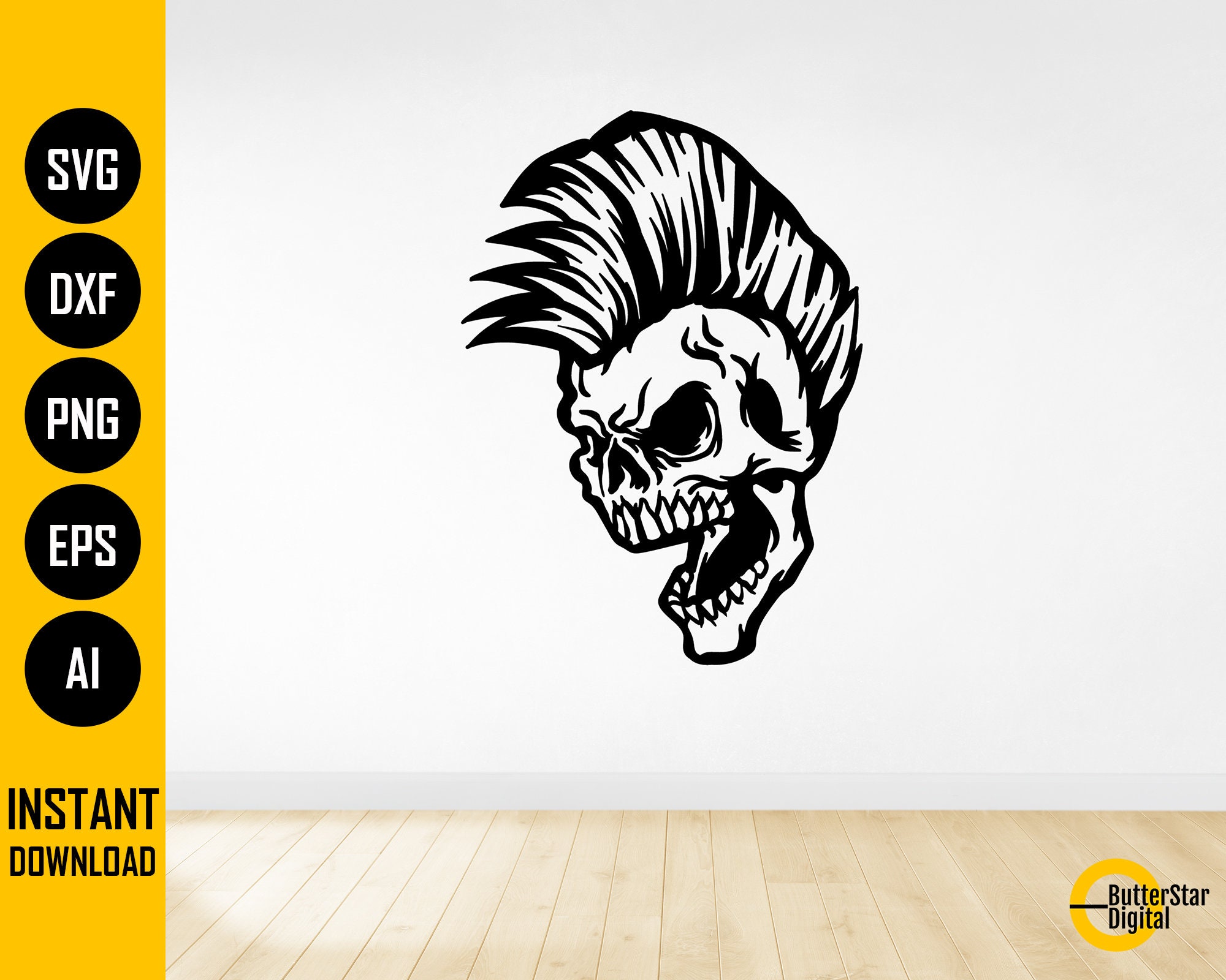 Mohawk Skull SVG Punk Rock SVG Skeleton SVG Goons Gang - Etsy UK