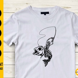 Fisherman Riding Fish Skeleton SVG | Funny Fishing SVG T-shirt Gift ...