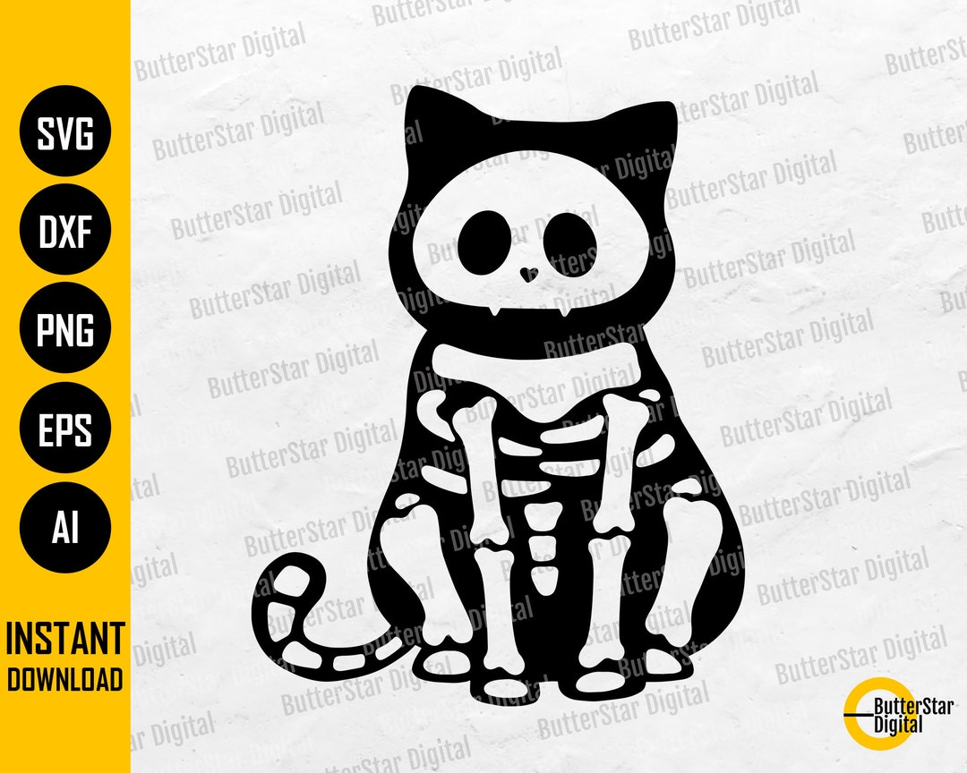 Cute Cat Bones SVG | Animal Skeleton SVG | Pet T-shirt Vinyl Decal ...