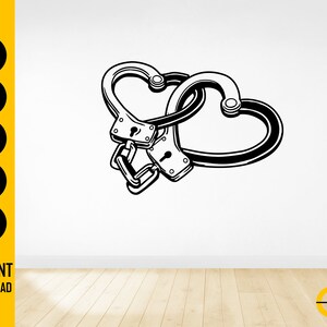 Heart Hand Cuffs SVG Love Handcuffs SVG Restraint Chains Secure Wrist ...
