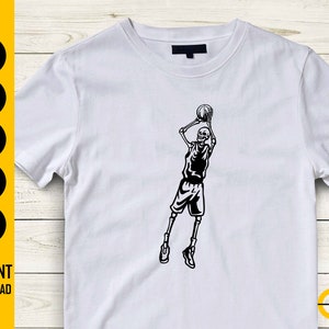 Skeleton Jump Shot SVG | Basketball Player SVG | Shoot Play Fade Away ...