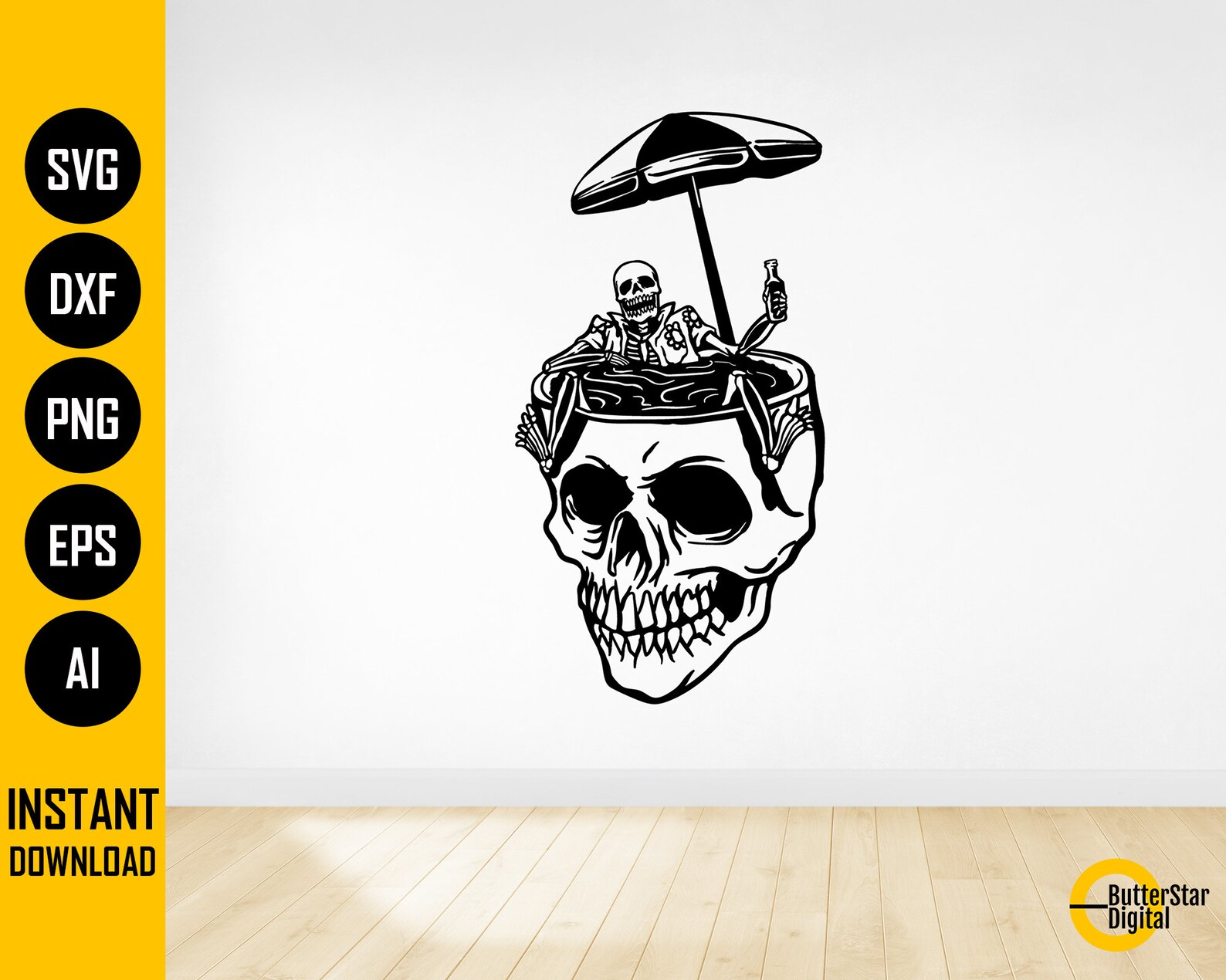 Tropical Skull SVG Beach Skeleton SVG Summer Chill Relax - Etsy