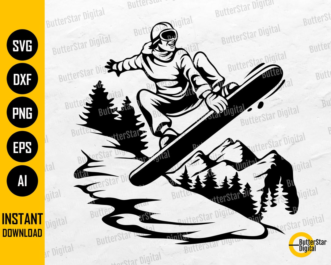 Snowboarding Scene SVG | Winter Sports T-shirt Decal Sticker | Cricut ...