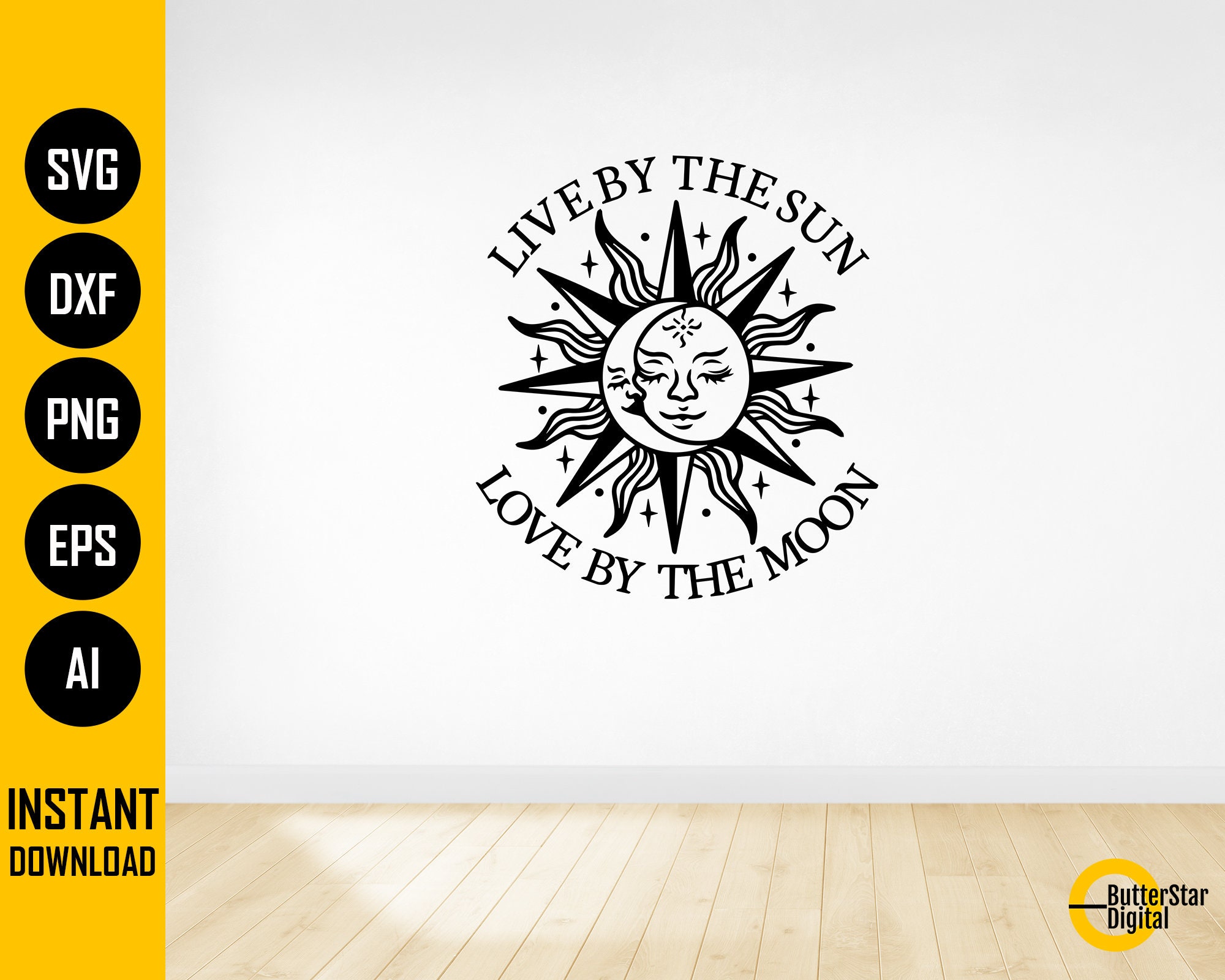 Live by the Sun Love by the Moon SVG Astrology SVG Cricut - Etsy