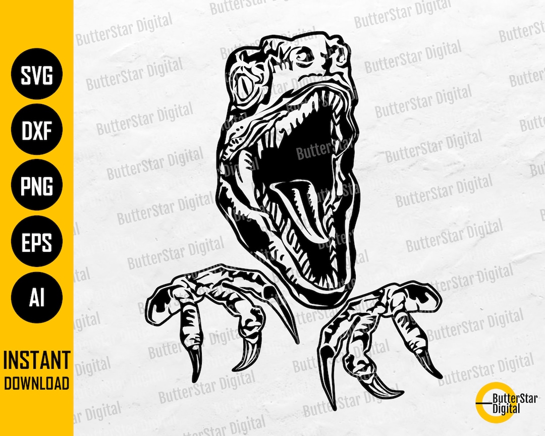 Raptor Head SVG | Velociraptor SVG | Dinosaur Decal Graphics | Cricut ...
