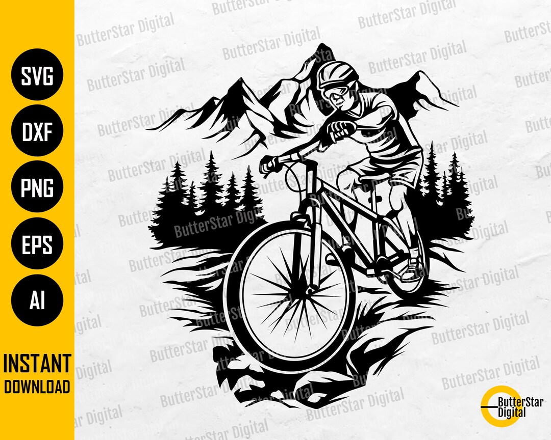 Mountain Biking SVG | MTB Biker SVG | Rider T-shirt Decal Vinyl Stencil ...