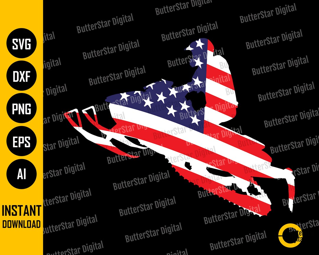 USA Flag Snowmobile SVG | US Winter T-shirt Decal Vinyl Sticker ...