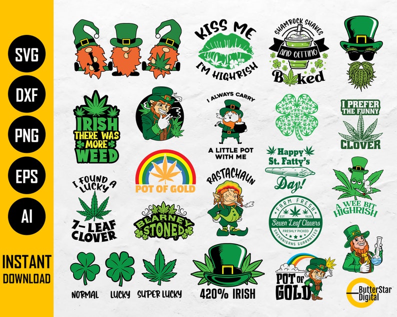 Stoner St. Patrick's Day BUNDLE SVG | Cannabis | Marijuana | Cricut ...