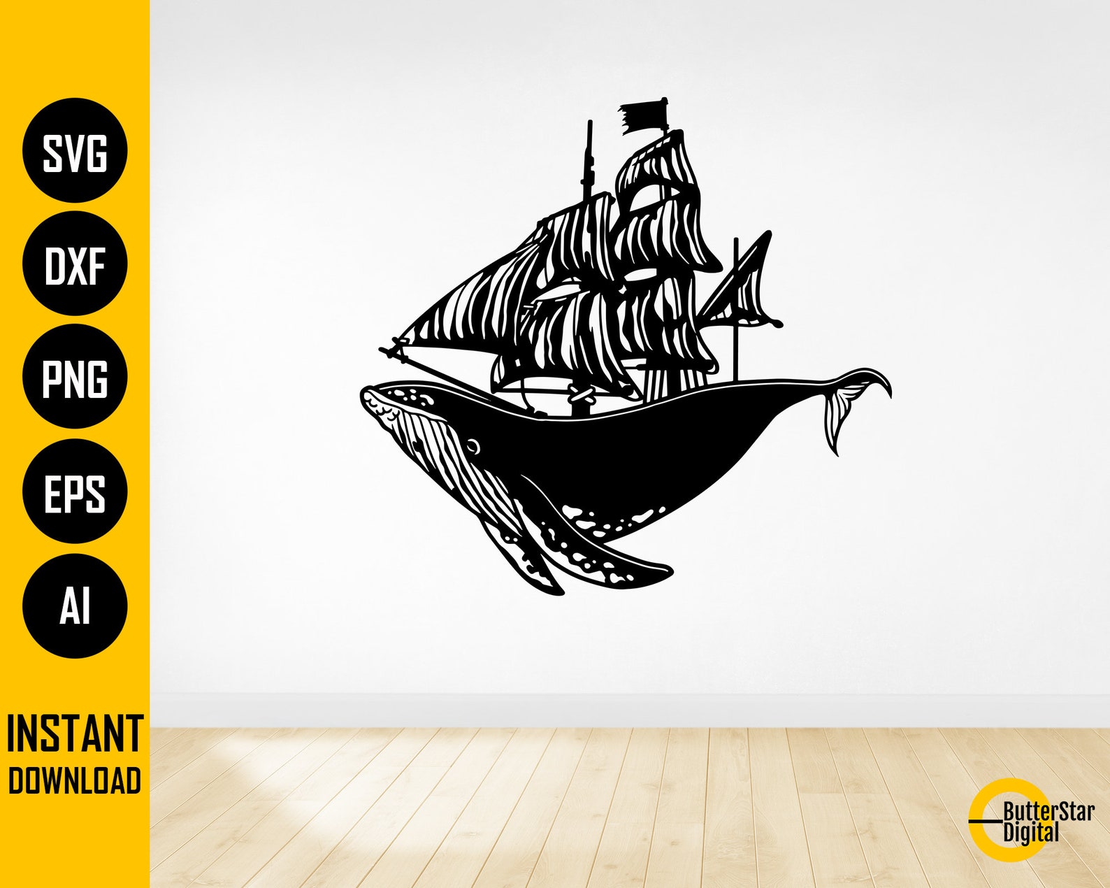 Whale Ship SVG Boat SVG Nautical SVG Sailboat Svg - Etsy