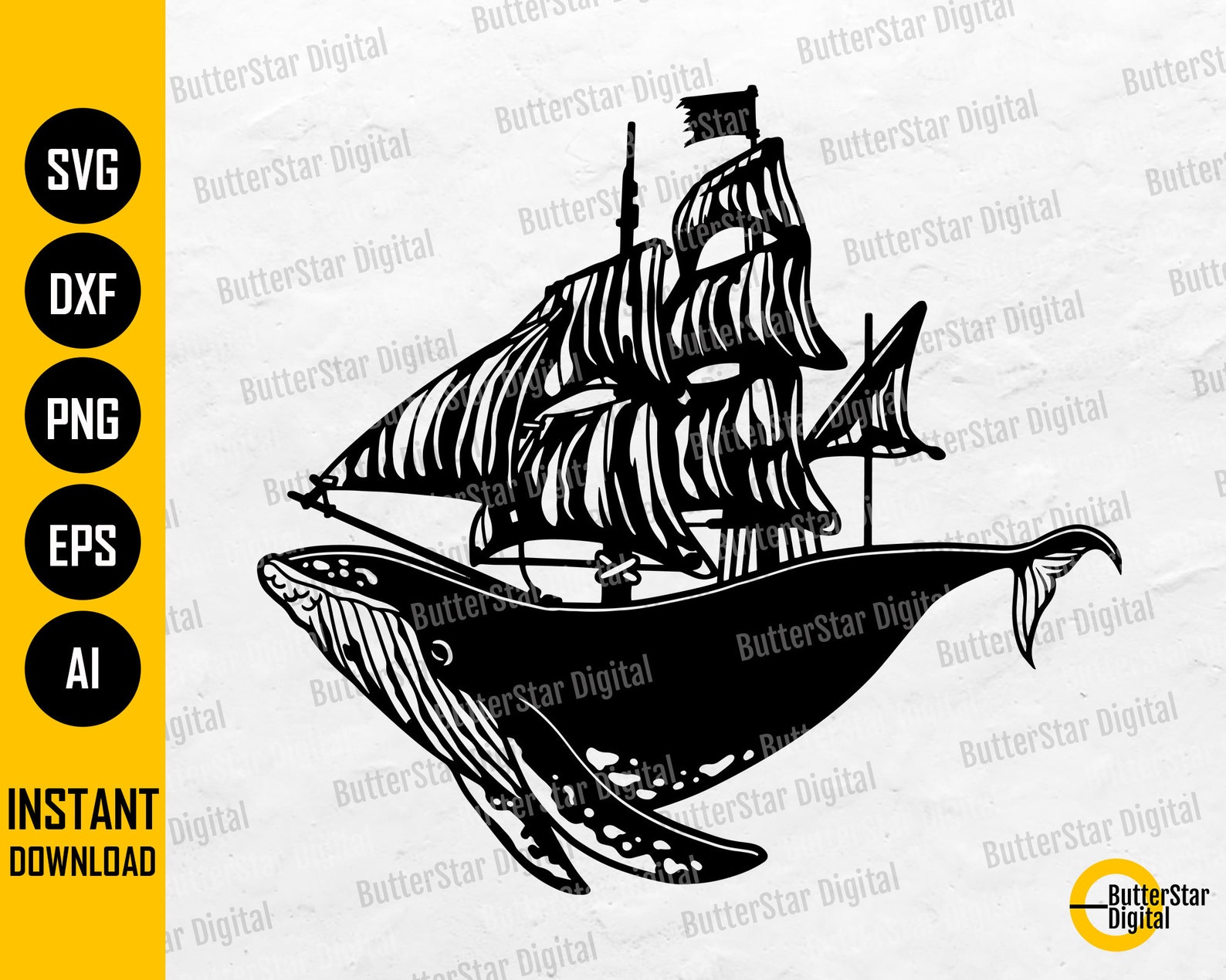 Whale Ship SVG | Boat SVG | Nautical SVG | Sailboat Svg | Ocean Sea ...