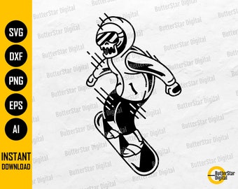 Skeleton Snowboarding Svg - Etsy