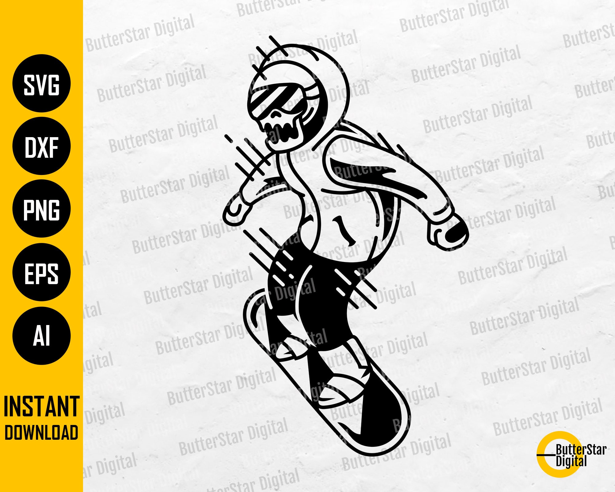 Skeleton Snowboarding SVG | Snowboard SVG | Snowboarder T-shirt ...