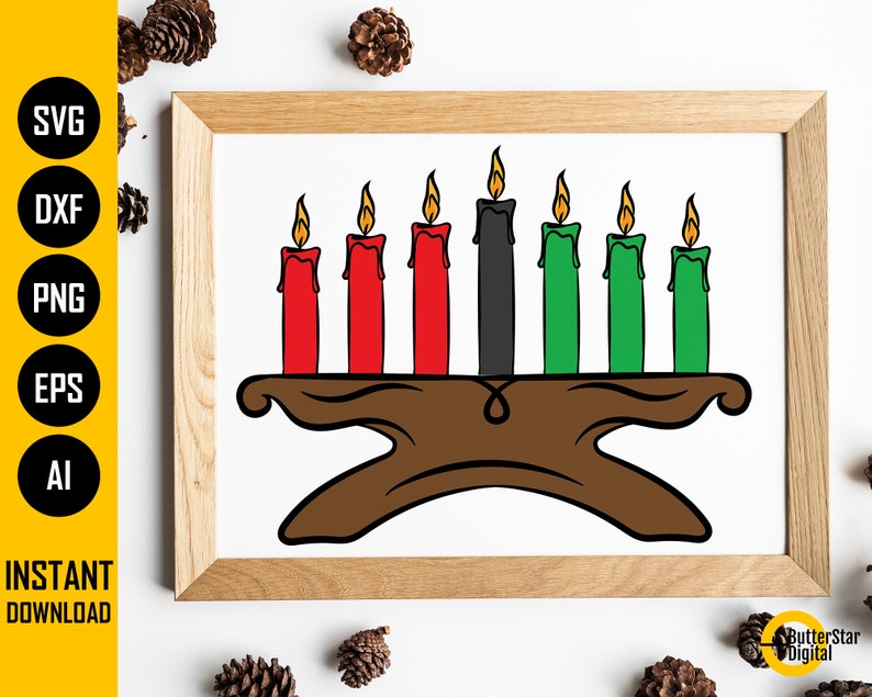 Kinara SVG Kwanzaa Candles SVG African American Holiday - Etsy