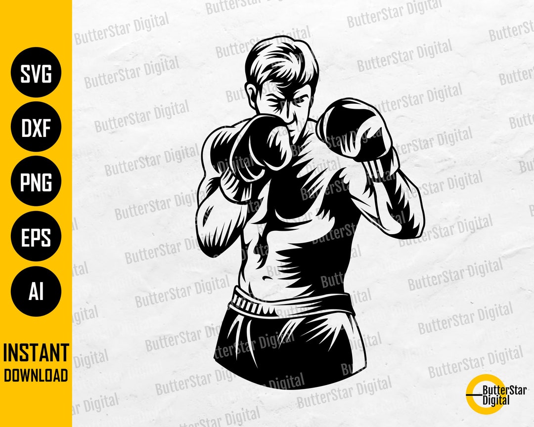 Fighter SVG | Kickboxer SVG | Fighting T-shirt Stencil Vinyl Graphics ...