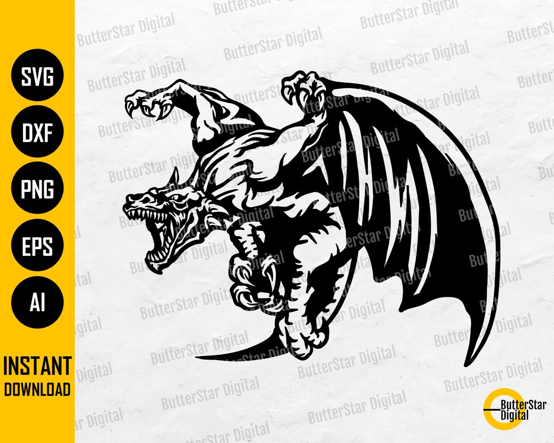 Flying Medieval Dragon SVG | Mythical Creature SVG | Cricut Cutting ...