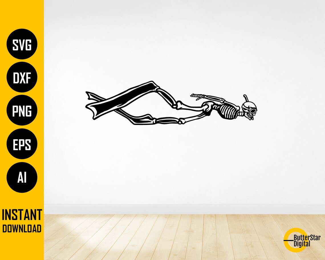 Skeleton Snorkeling SVG Snorkel SVG Freediving SVG Dive - Etsy