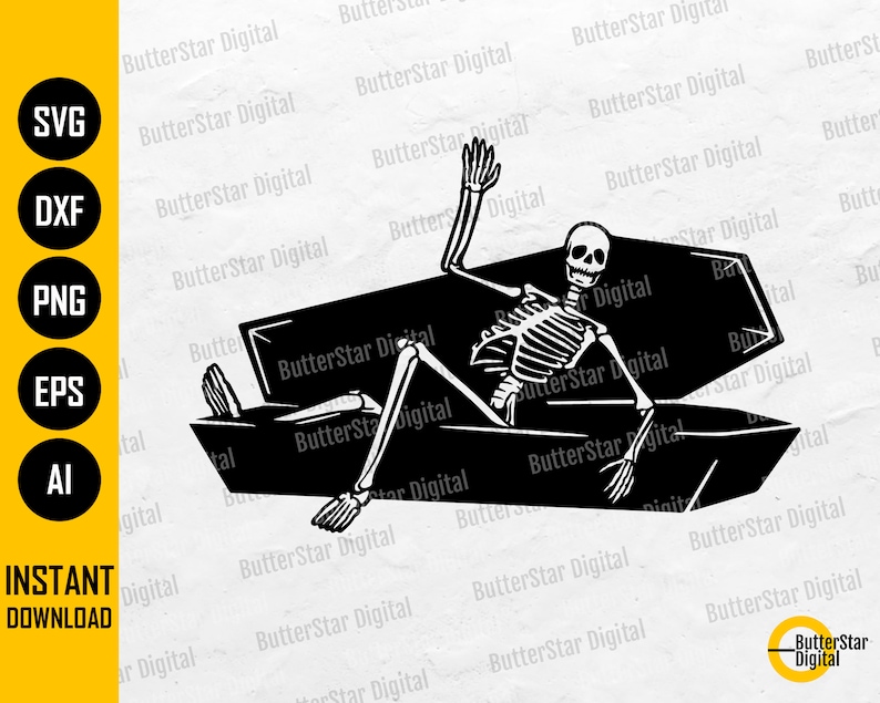 Skeleton in Casket SVG Death SVG Gothic SVG Skull Svg - Etsy