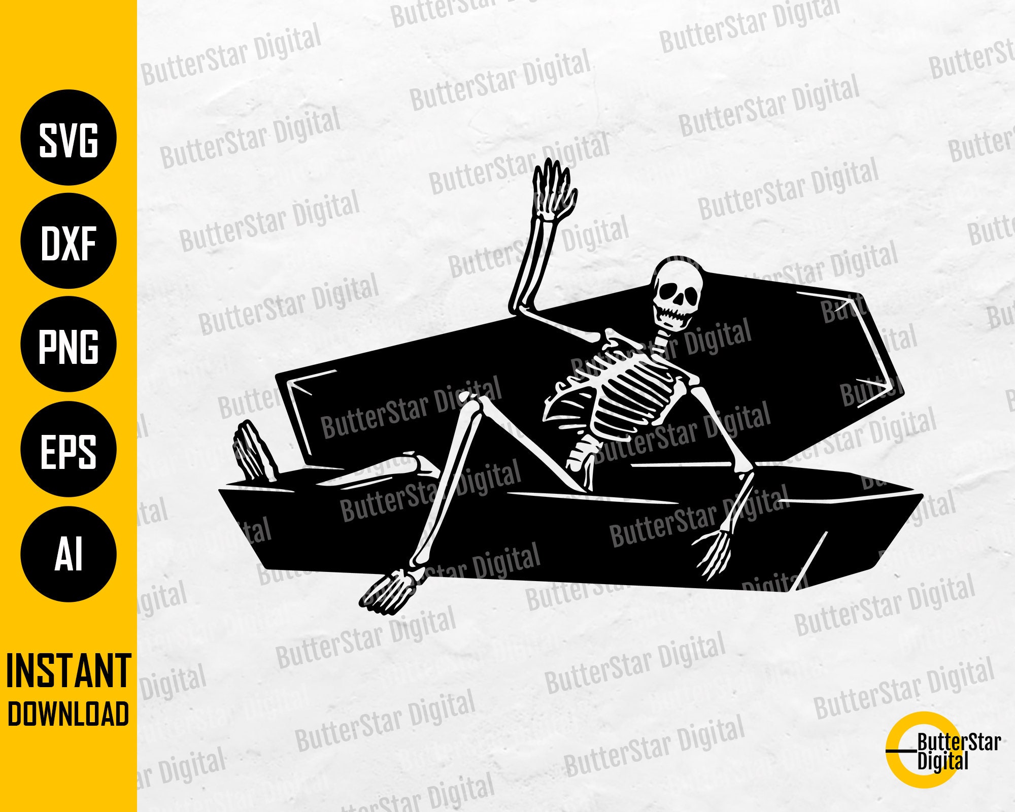 Skeleton in Casket SVG | Death SVG | Gothic SVG | Skull Svg | Cricut ...