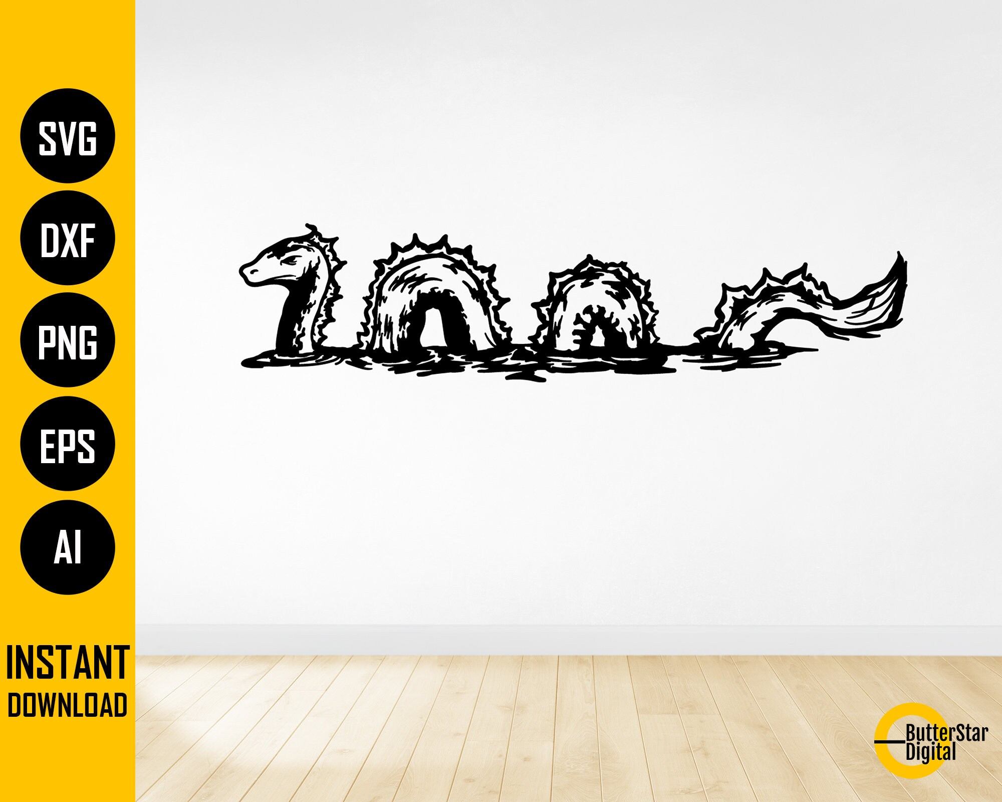 Loch Ness SVG Nessie SVG Sea Water Lake Monster Wall Art - Etsy Hong Kong