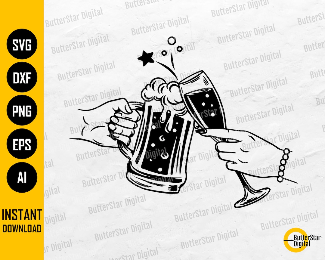 Beer and Champagne Toast SVG | Cheers SVG | Party SVG | Celebration Svg ...