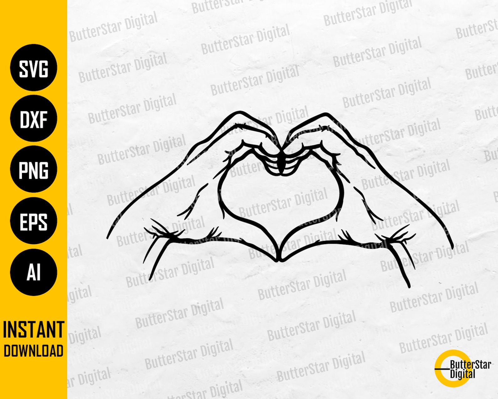 Heart Hand Sign SVG Love Tattoo Decal Symbol T-shirt Sticker - Etsy Canada