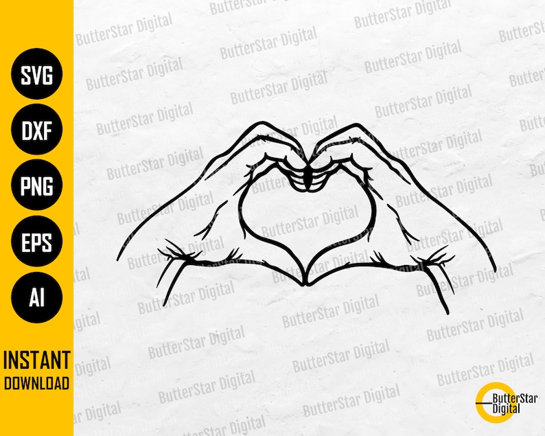 Heart Hand Sign SVG Love Tattoo Decal Symbol T-shirt Sticker - Etsy