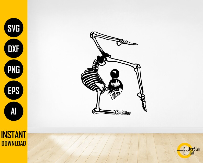 Forearm Stand Split Scorpion Yoga Pose Skeleton SVG Yogi - Etsy