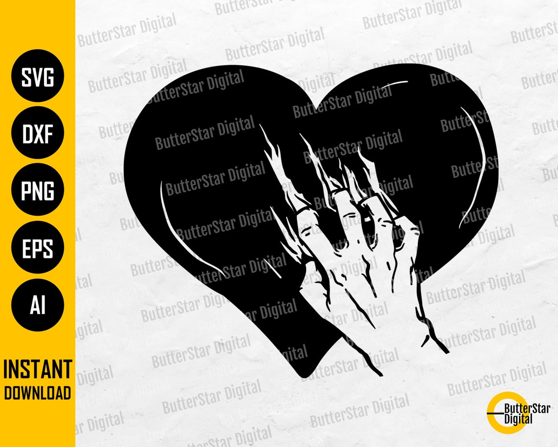Heart Scratch SVG | Heartbreak SVG | Gothic Emo Decal T-shirt Vinyl ...