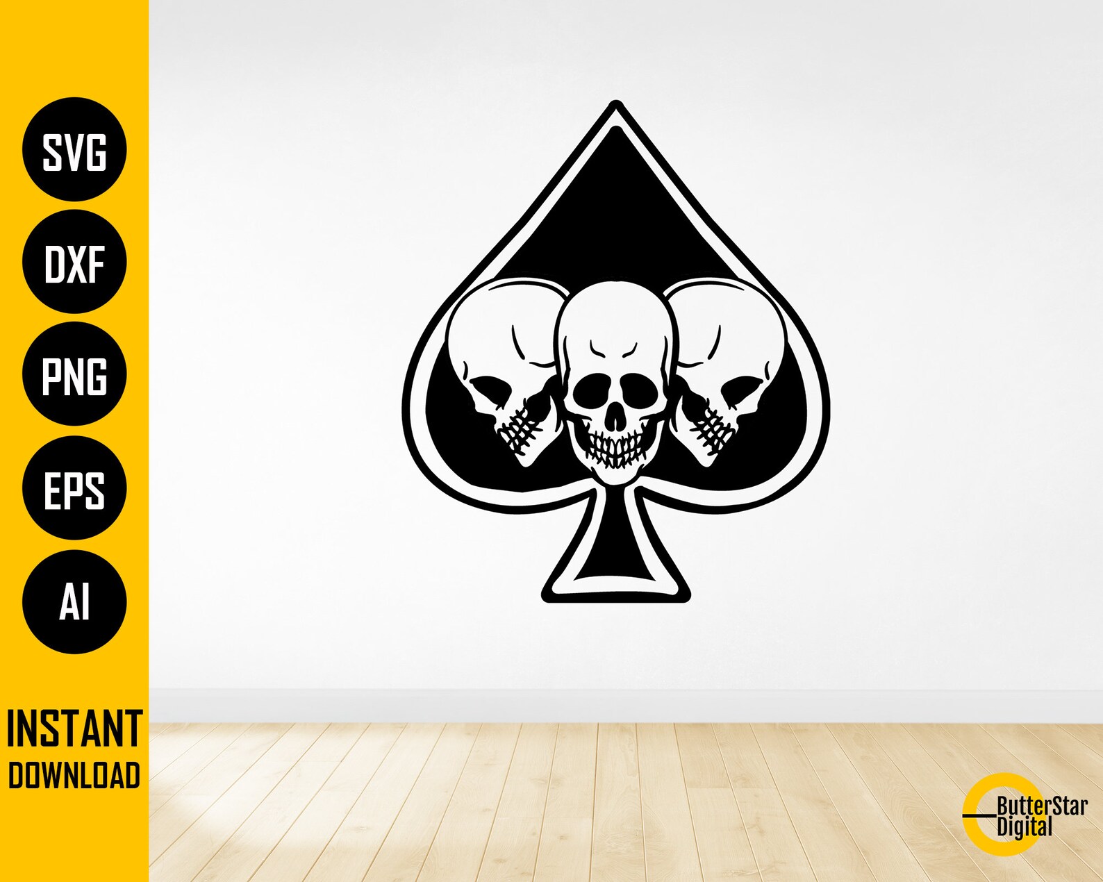 Spade Skulls SVG Playing Cards SVG Gothic Poker Decal | Etsy