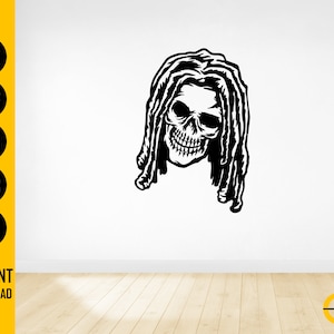 Skull With Dreadlocks SVG | Dreads SVG | Reggae SVG | Afro Hairstyle ...