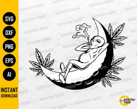 Alien Smoking Weed SVG Smoke Cannabis Joint SVG Marijuana - Etsy