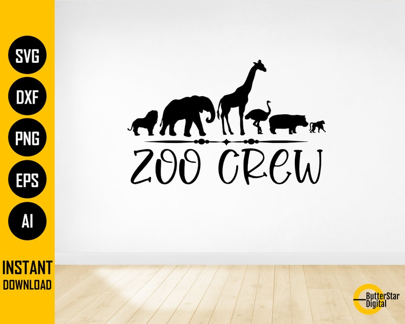 Zoo Crew SVG Wild One SVG Cute Animals SVG Kids Birthday - Etsy