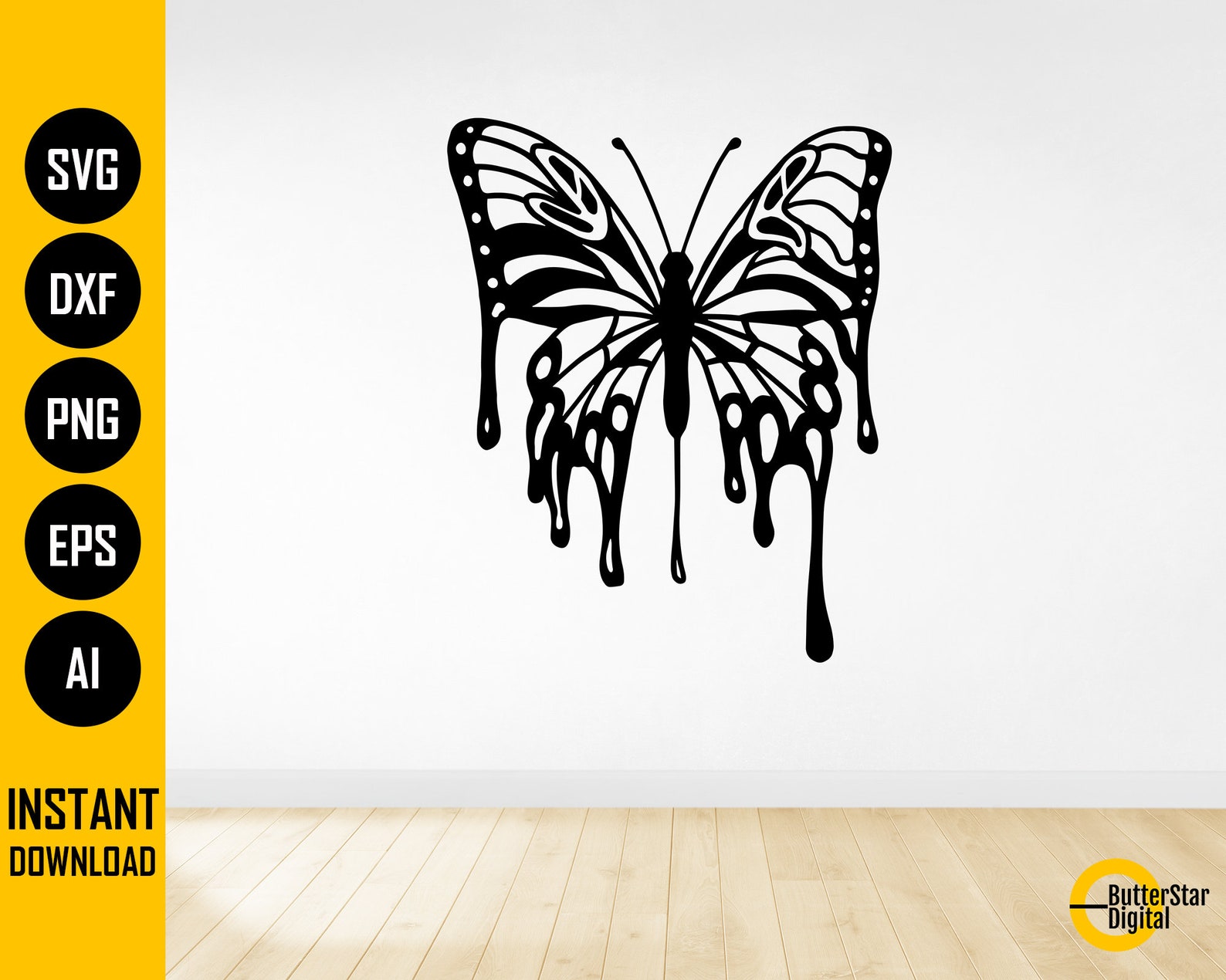 Dripping Butterfly SVG Butterflies SVG Animal T-shirt - Etsy Ireland