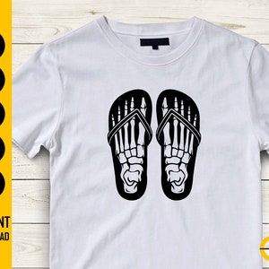 Skeleton Feet in Flip Flops SVG | Ankle Leg Knee Bones Skeletal Body ...