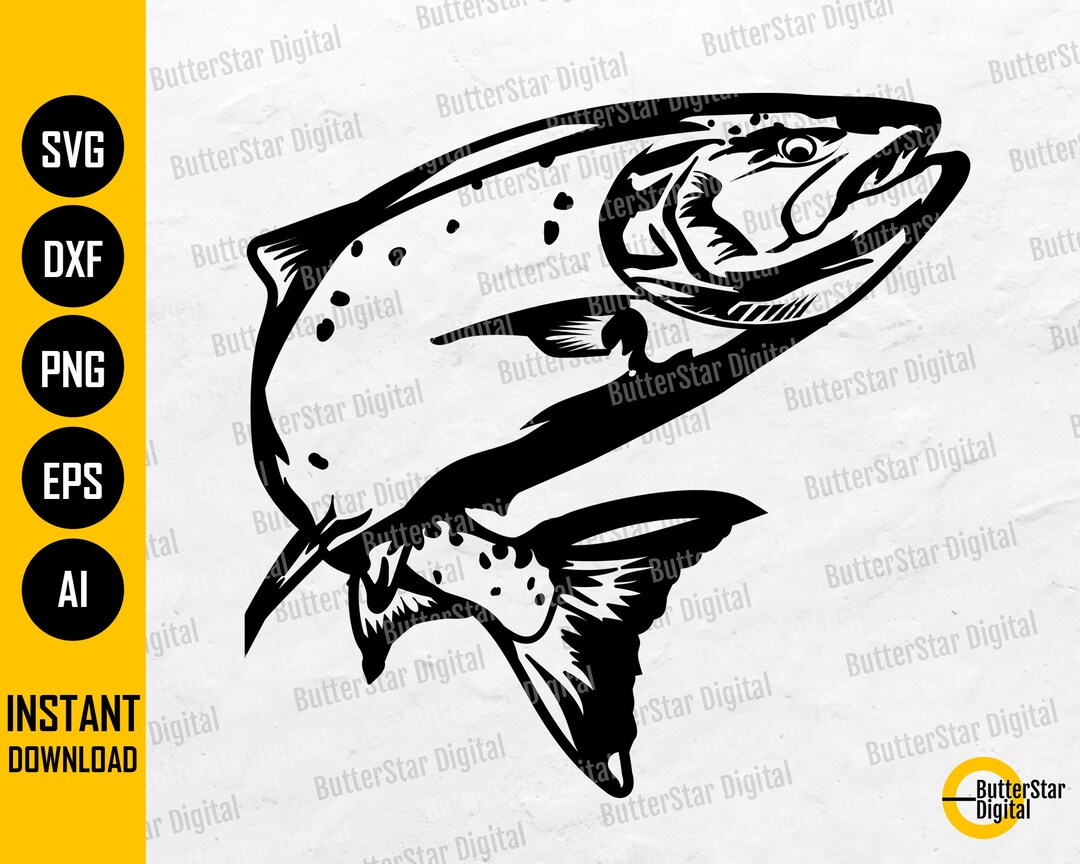 Trout SVG | Fishing SVG | Salmon SVG | Fish Vinyl Stencil Illustration ...