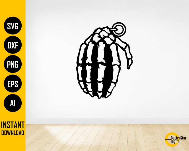 Skeleton Hand Grenade SVG Weapon SVG Military T-shirt - Etsy