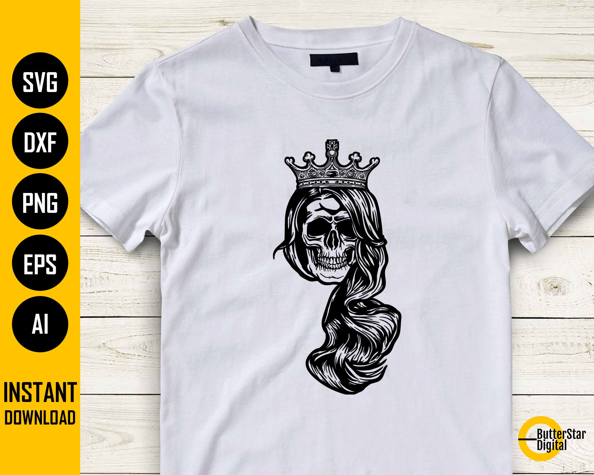 Skull Queen SVG Skeleton Woman SVG Gothic Girl Decal Shirt - Etsy Hong Kong