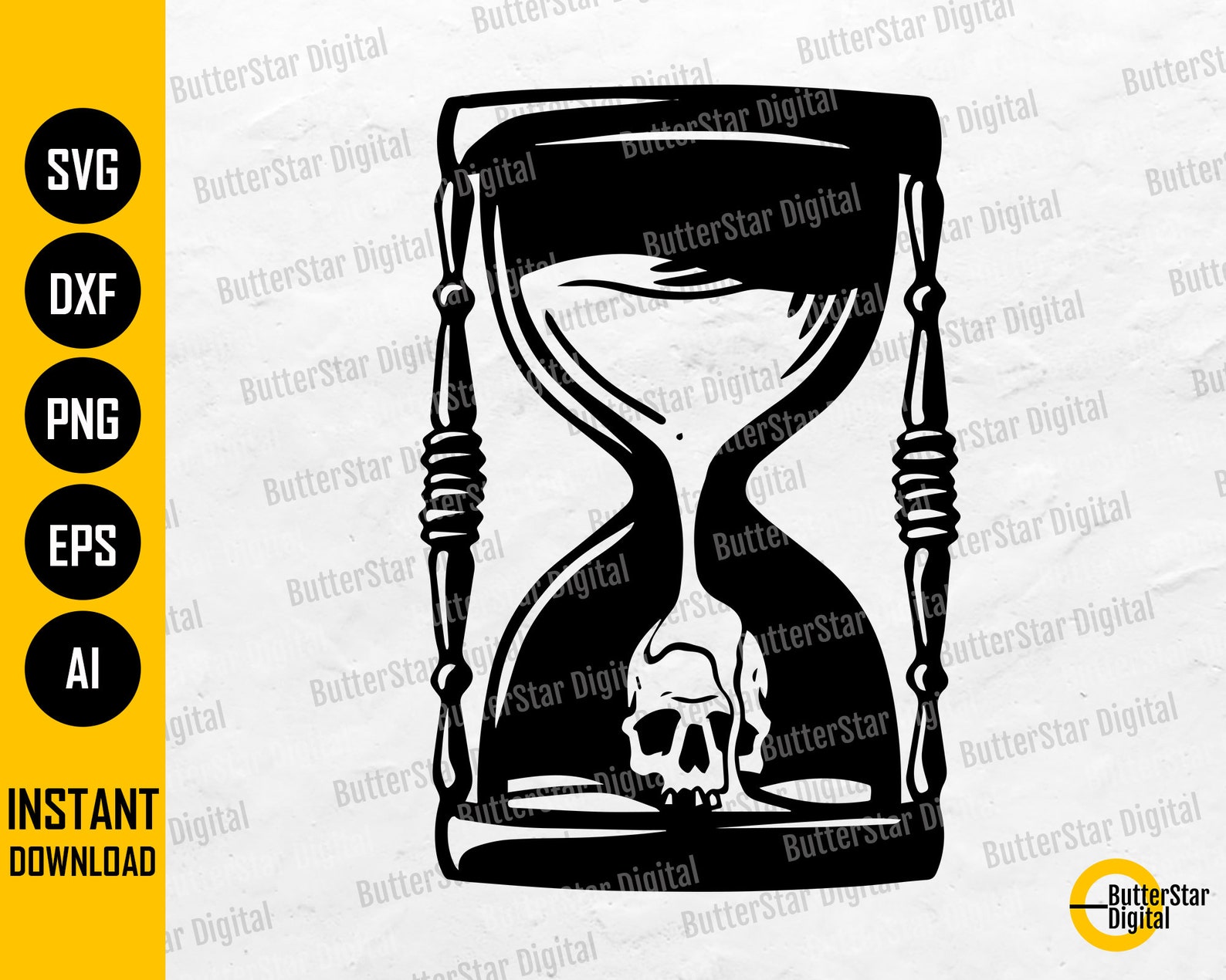Skull Hourglass SVG Death SVG Memento Mori SVG Time - Etsy