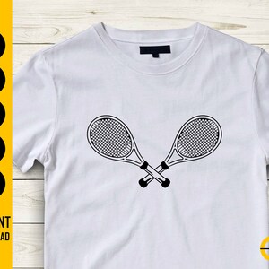 Crossed Tennis Rackets SVG | Sports T-shirt Decal Sticker Graphics ...