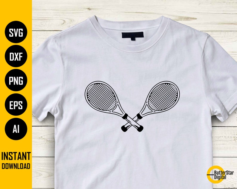 Crossed Tennis Rackets SVG Sports T-shirt Decal Sticker - Etsy