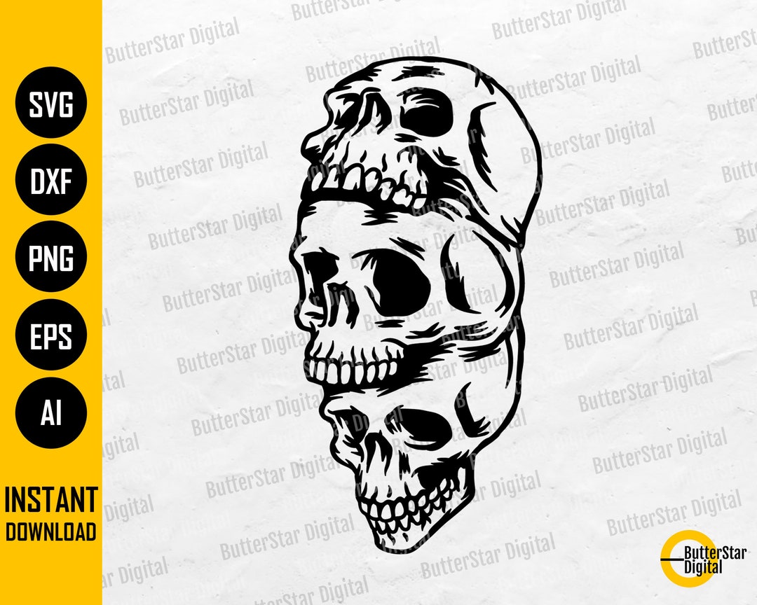 Stacked Skulls SVG | Skeleton SVG | Gothic Decal T-shirt Sticker ...