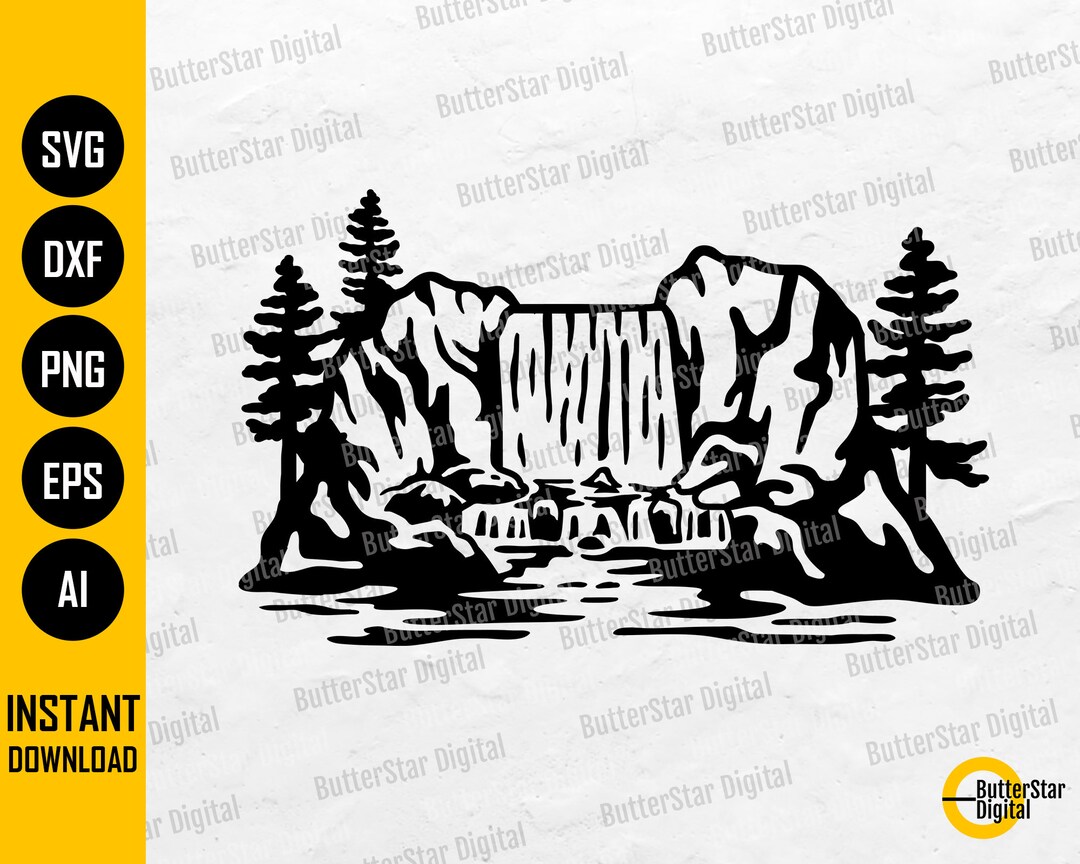 Waterfall SVG | Nature SVG | Landscape SVG | Water River Lake Adventure ...