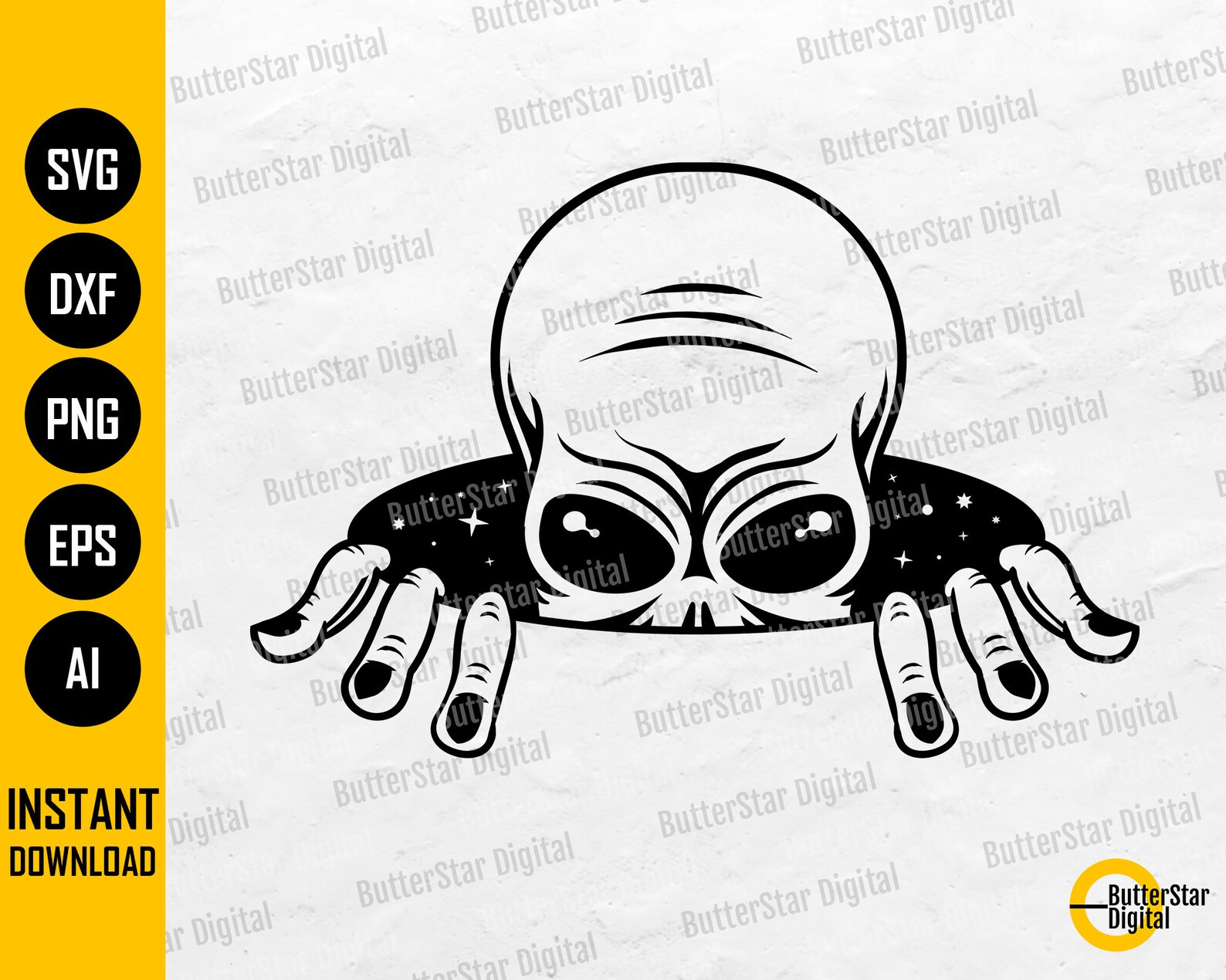 Peeking Alien SVG UFO Space Extraterrestrial Monster - Etsy