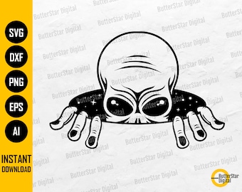 Peeking Alien Svg - Etsy