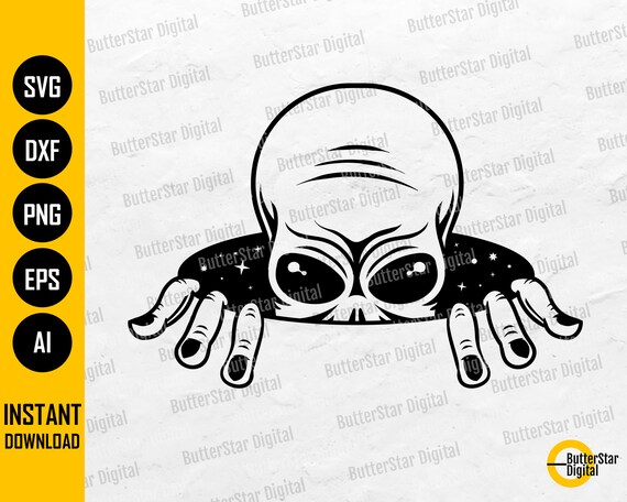 Peeking Alien SVG UFO Space Extraterrestrial Monster - Etsy