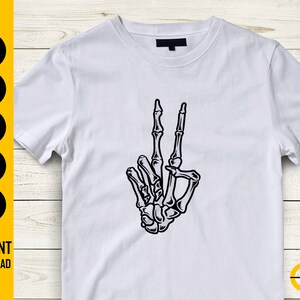 Skeleton Hand Peace Sign SVG | Bones Tattoo Decal T-shirt Sticker Art ...