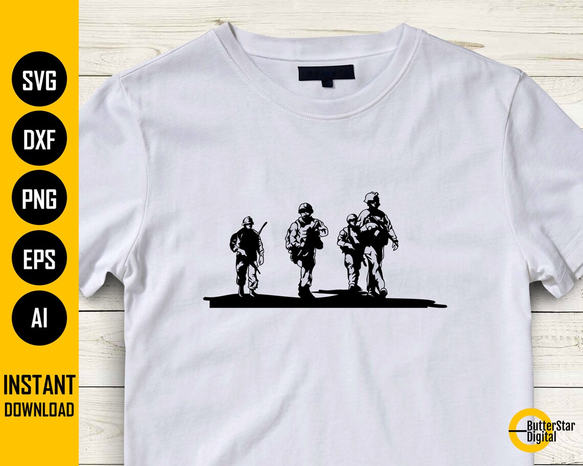 Military Soldiers SVG Army Troops SVG Soldier Decals | Etsy