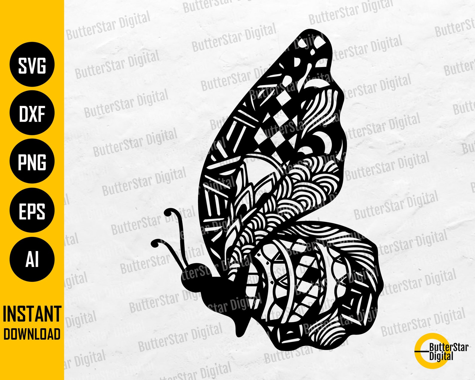Mandala Butterfly SVG | Zentangle SVG | Animal SVG | Insect Svg ...