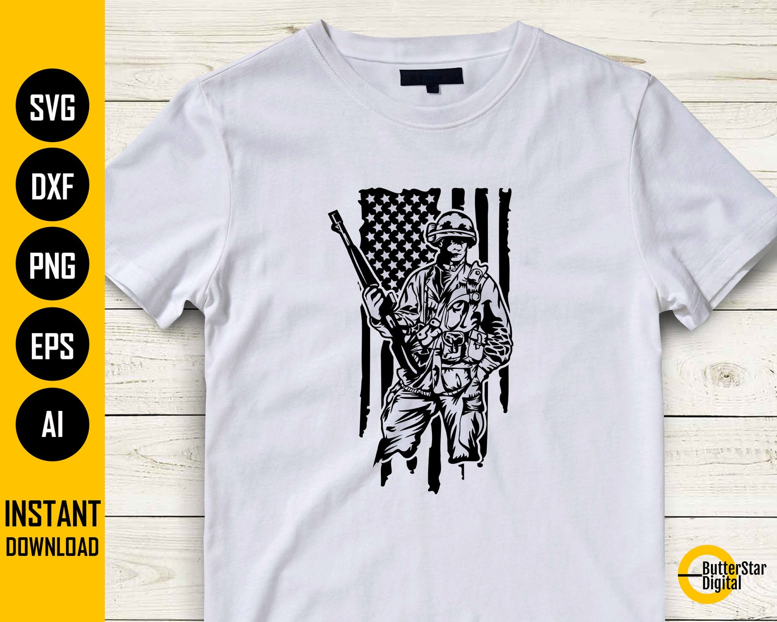 US Soldier SVG United States Military Army War Hero Veteran Rifle USA ...